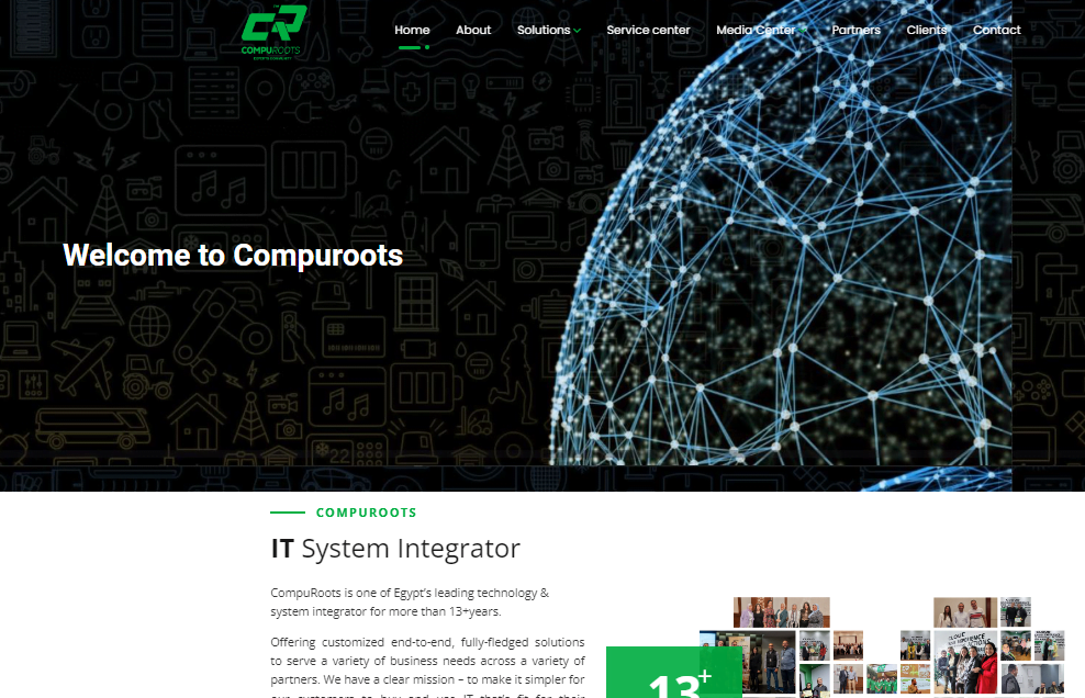 Website design for Compu Roots | كور تكنولوجي سوليوشنز